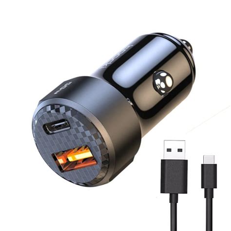Carregador Veicular Turbo 50w Carga Rápida Cabo USB Tipo C Omniie