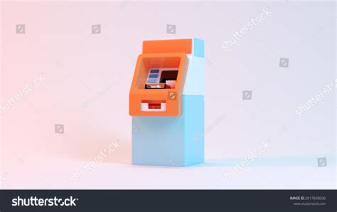 3d rendering illustration atm background stock illustration 2017850036