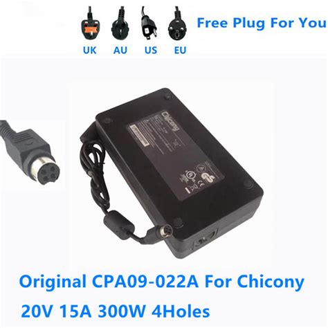 Original Chicony CPA09 022A 20V 15A 300W 4Holes 4PIN A300A001L AC