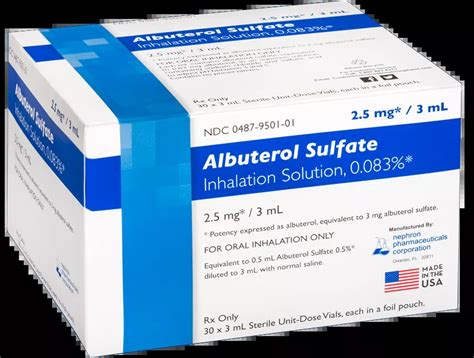 Albuterol Sulfate Inhalation Solution 0 083 2 5 Mg 3 Ml Nephron