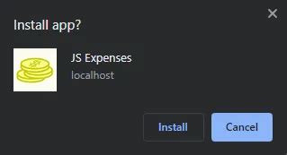 Simple Javascript Expense List Progressive Web App