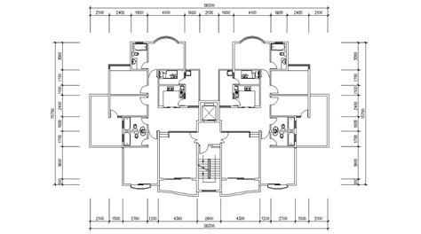 2d Cad Drawing Simple Bungalow Floor Plan With Column Marking Autocad