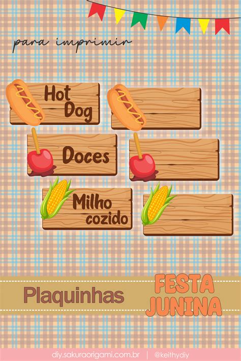 Festa Junina Plaquinhas Para Imprimir Keithy DIY