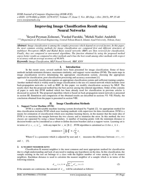 pdf improving image classification result using neural networks