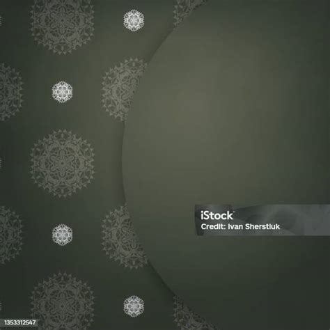 디자인에 빈티지 흰색 장식품과 어두운 녹색 색상의 엽서 템플릿 고대의에 대한 스톡 벡터 아트 및 기타 이미지 고대의 공주 꽃 식물 Istock