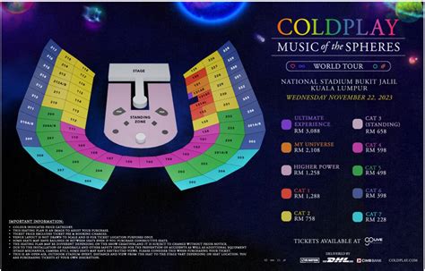 Seat Map And Pricing For Coldplay Music Of The Spheres At Bukit Jalil