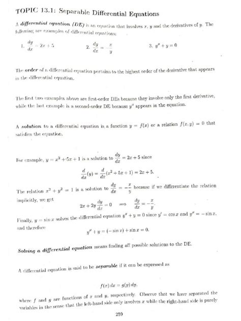 Separable Differenciatial Equation Pdf