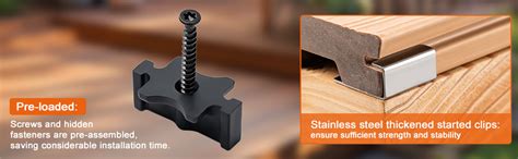 Cozivie 260pcs Hidden Deck Fasteners With 15pcs Starter Clips