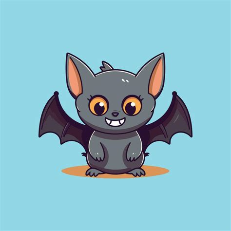 Cute Bat Character Smiling Vector Illustration 25374516 Vector Art At