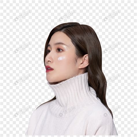 로션을 바르는 여성의 옆모습 Png 일러스트 무료 다운로드 Lovepik