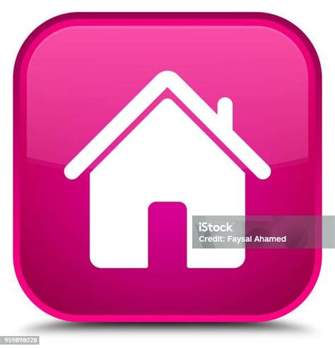 Home Icon Special Pink Square Button Stock Illustration Download