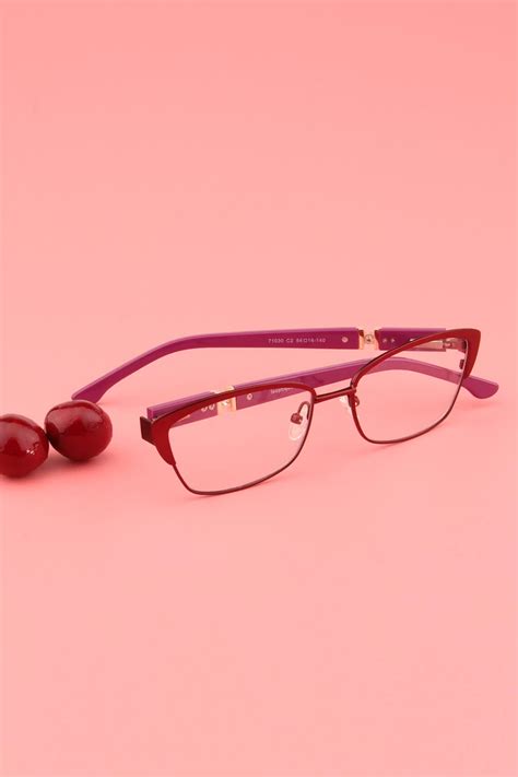 71030 Rectangle Browline Red Eyeglasses Frames Leoptique