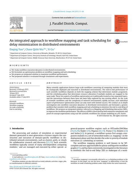 Pdf On An Integrated Mapping And Scheduling Solution To Large Scale Scientific Workflows In