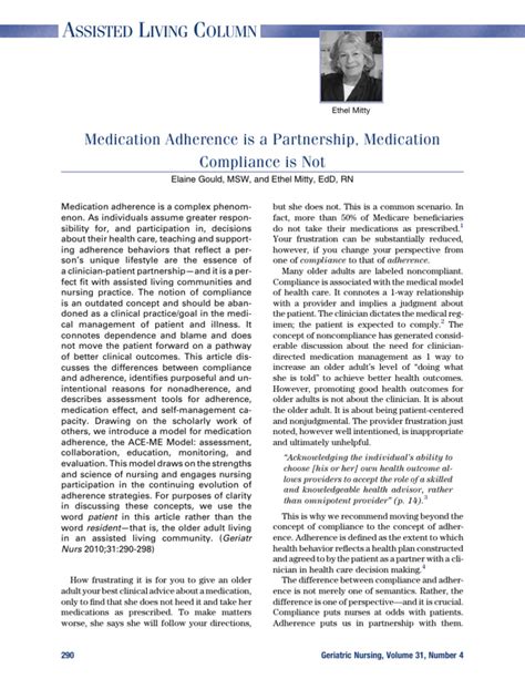 Medication Adherence Is A Partnership Medication Compliance Is Not