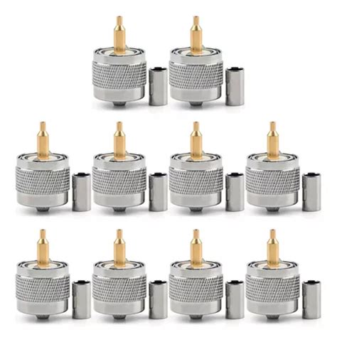 Areyourshop 10 Piezas Conector Uhf Macho Pl259 Enchufe Cr Cuotas