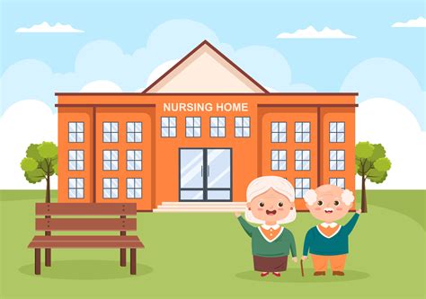 Elderly Care Services Hand Drawn Cartoon Flat Illustration With