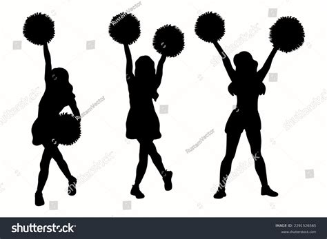 Poms Dance Clipart Bw