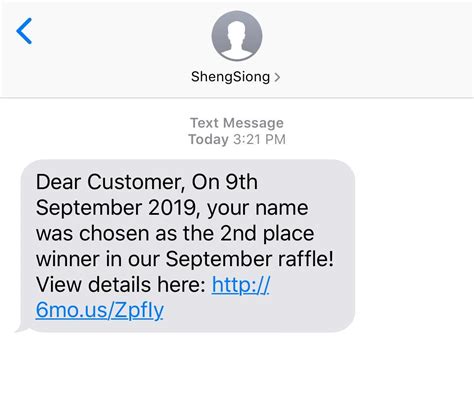 Scam Sheng Shiong Lucky Draw Sms R Singapore