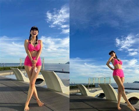 46세 장영란 무보정 핫핑크 비키니 몸매… ♥한창이 찍은 인생샷