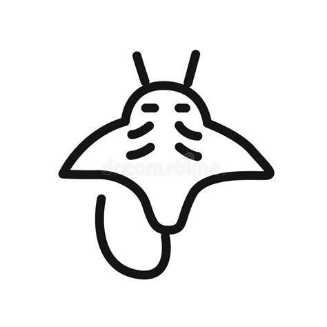Stingray Icon Linear Vector Graphics Sign Stock Vector Illustration