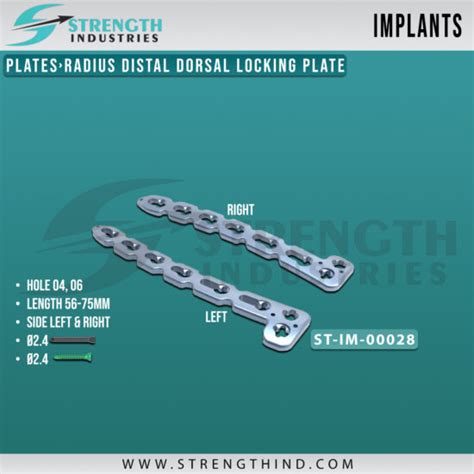 Radius Distal Dorsal Locking Plate Strength Industries