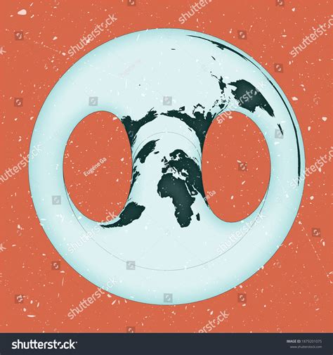 World Map Poster Hammer Retroazimuthal Projection Stock Vector Royalty