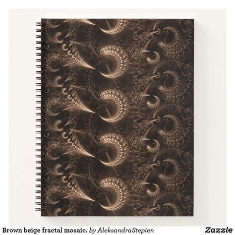 Brown Beige Fractal Mosaic Notebook Fractals Original Fine Art Mosaic