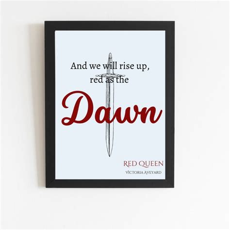 Red Queen Quote Art Print Victoria Aveyard Book Art Red As Etsy