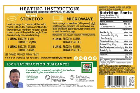 All Natural Golden Brown® Chicken Sausage Links Products Jones