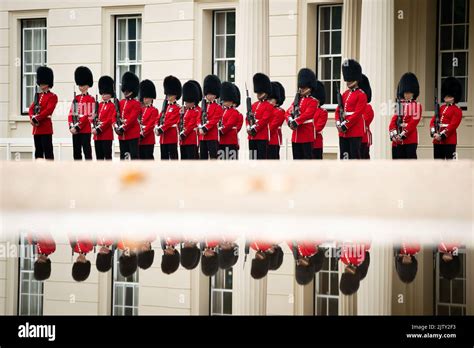 Number Company Irish Guards At Wellington Barracks Central London