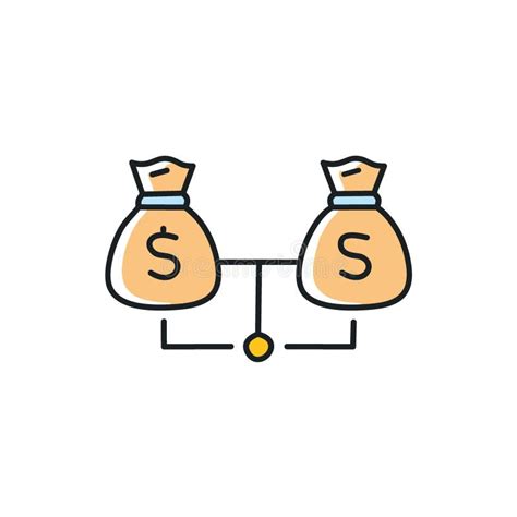 ícone De Sacos De Dinheiro Balanceados Ilustração De Dois Sacos De