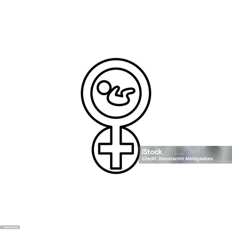 여성의 날 성별 아기 아이콘 Ui 및 Ux 웹 사이트 또는 모바일 응용 프로그램에 대한 8 3 월 아이콘의 간단한 얇은 라인 개요 벡터 가족에 대한 스톡 벡터 아트 및 기타