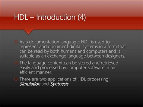 Hardware Description Language