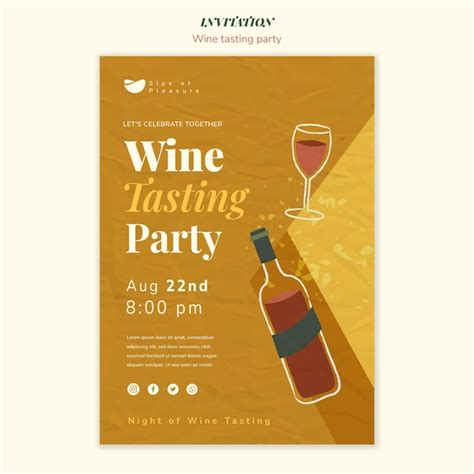 Free Psd Wine Tasting Party Template Design
