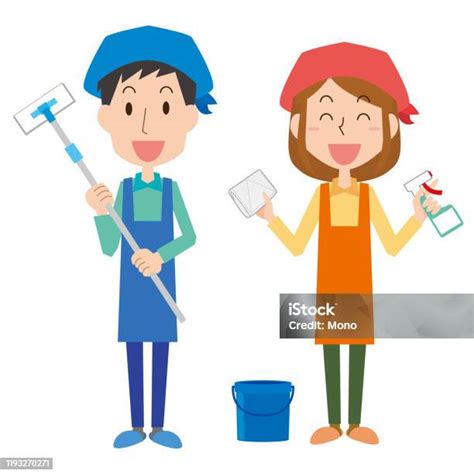 남자와 여자 청소 가사 집안일에 대한 스톡 벡터 아트 및 기타 이미지 가사 집안일 걸레 남성 Istock