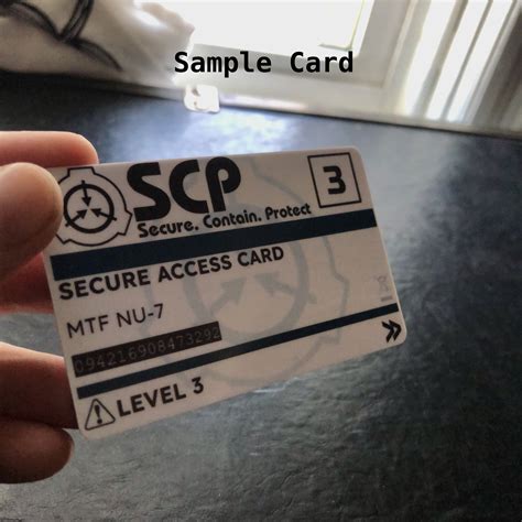 SCP Level MTF NU Secure Access Card Etsy