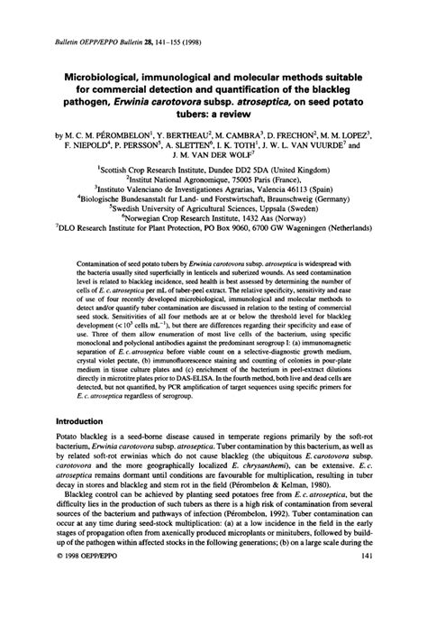 Pdf Microbiological Immunological And Molecular Methods Suitable For Commercial Detection And