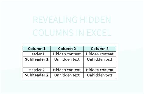 Free Reveal Hidden Column Templates For Google Sheets And Microsoft