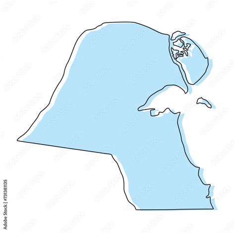 Kuwait Map Kuwait Vector Kuwait Outline Kuwait Stock Vector Adobe Stock
