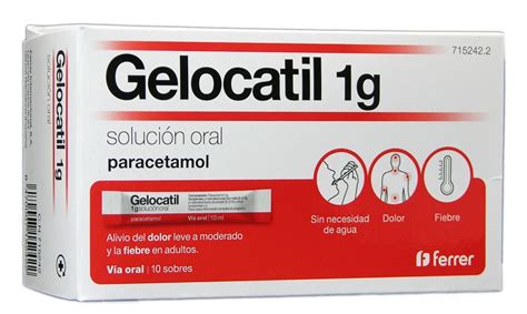 Comprar Gelocatil 1g SoluciÓn Oral 10 Sobres