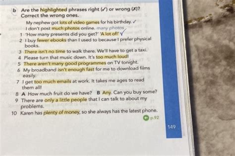 B Are The Highlighted Phrases Right Or Wrong StudyX