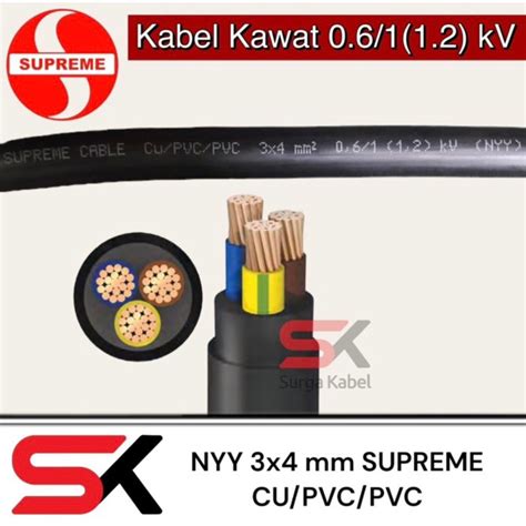 Jual NYY X Mm SUPREME Kabel Tufur X Mm Kabel Tunggal Kabel Kawat Kabel Listrik Hitam
