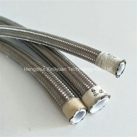 Ptfe 내열 재료 스테인리스 스틸 브레이드 플렉시블 금속 호스튜브 중국 오일 호스 유압 호스 R14