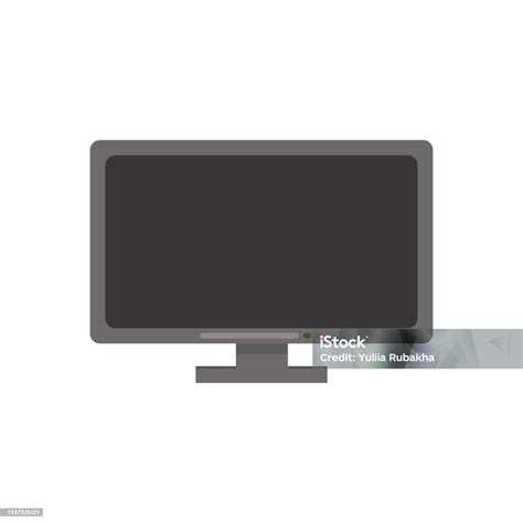 흰색 배경에 격리 된 Lcd Tv 모니터 블랙 Led Tv 화면 공백 0명에 대한 스톡 벡터 아트 및 기타 이미지 0명
