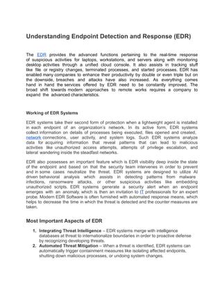 Understanding Endpoint Detection And Response EDR PPTX