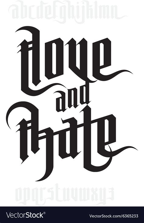 Love And Hate Lettering Royalty Free Vector Image