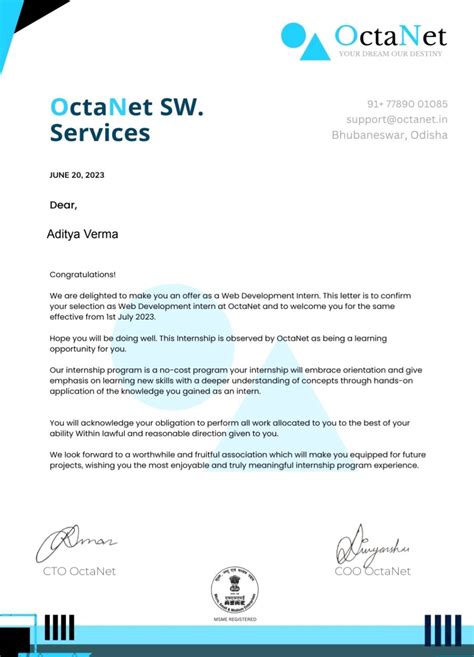 Aditya Verma On Linkedin Internship Octanet
