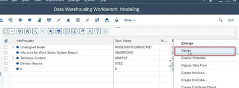 How Create And Delete An Infoarea In Sap Bibw