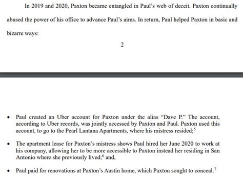New Details Of Paxton Affair Published In Impeachment Motion
