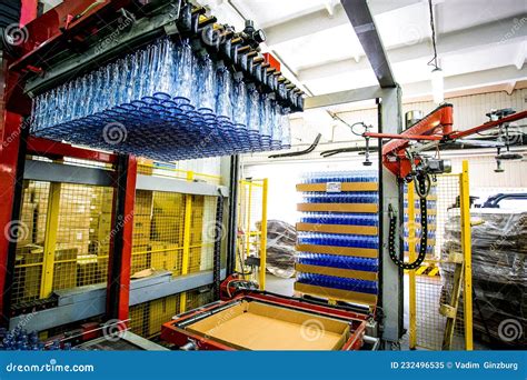 Many Bottles Of Alcohol On Assembly Line On Factory Stock Image Image